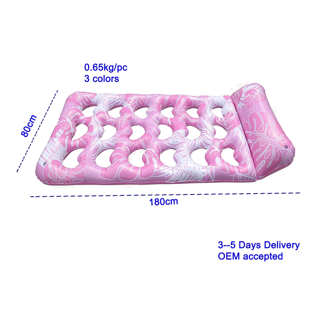 Customize Wholesale PVC Swimming Water Leaf Textured Floating Bed ...