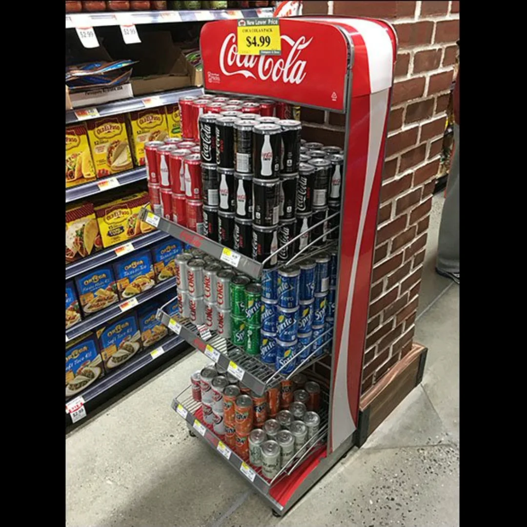 Retail Floor Displays Rack Food Beverage Bottle Metal Beer Display Rack ...