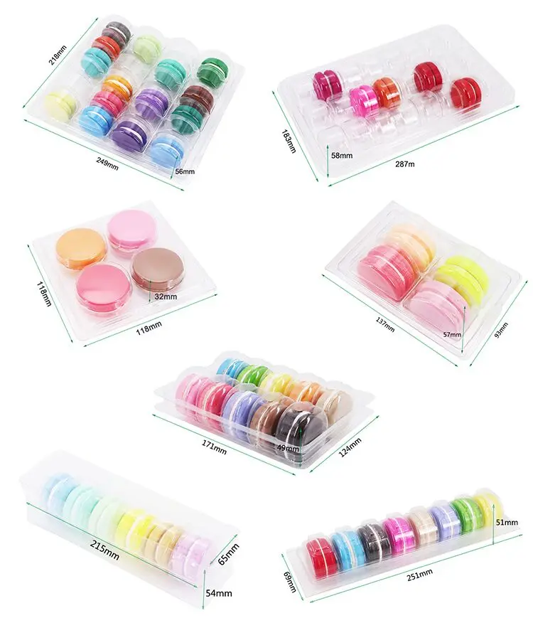 Wholesale Disposable Clear Plastic Macaron Container With Lid 4 Cavity ...