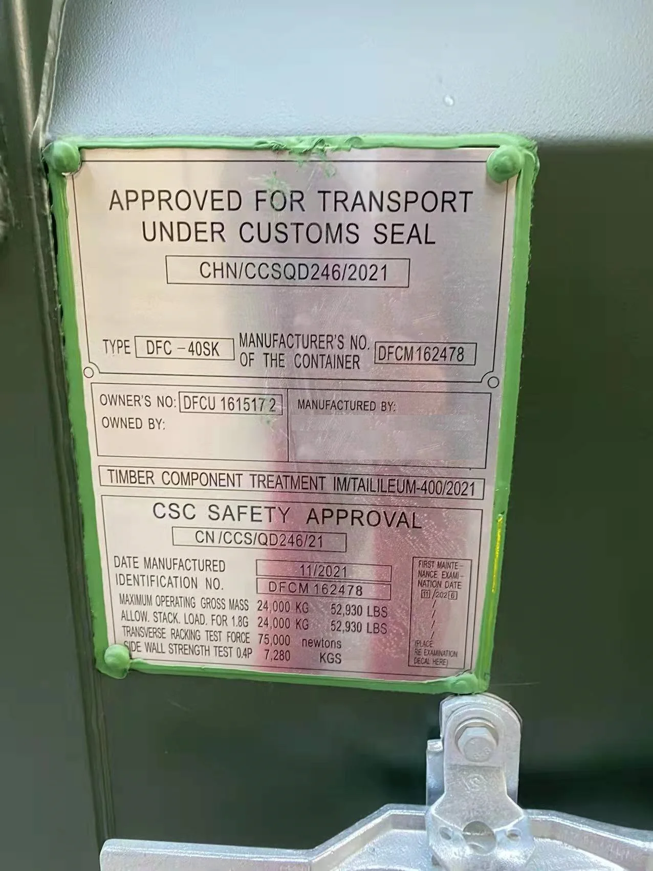 New 20HQ Shipping Container - Dry, White, 28cbm Capacity