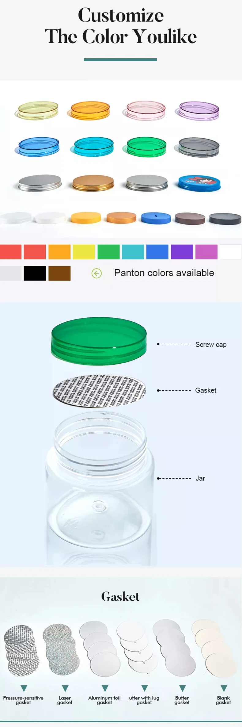 Customized Small MOQ 100ml 200ml 250ml 300ml 500ml Jars