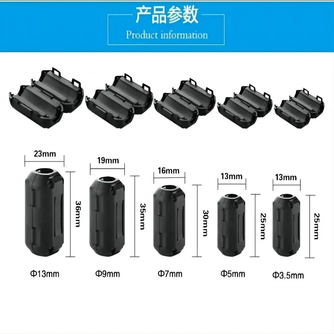 Anti-interference Magnetic Ring Noise Suppressor Cable Clip Emi Core ...