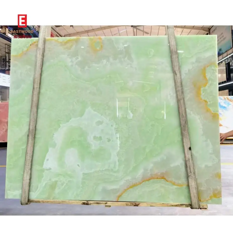 Natural Polished Light Green Jade Transparent Onyx Marble Slabs - Buy ...