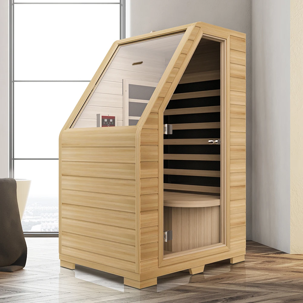 Home Mini Sauna Infrared One Person Size Factory Supply Hemlock Wood ...