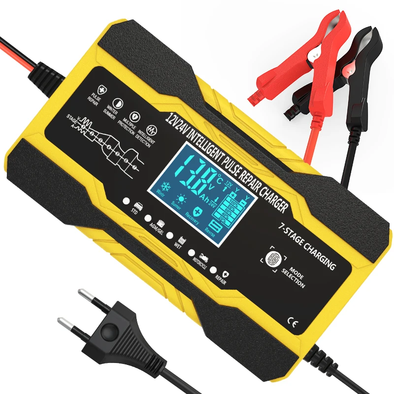 RJ-C121001A-cargador de batería de 12v, 10A, 24V, reparación de pulso ...