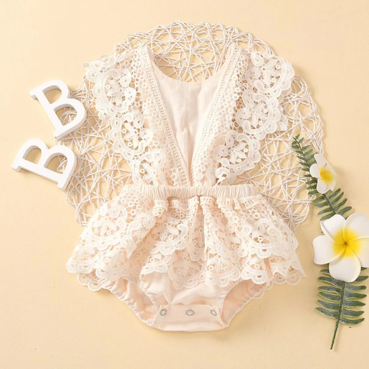 Big Flower Lace Romper Summer Baby Girls Clothes Romper - Buy Romper ...
