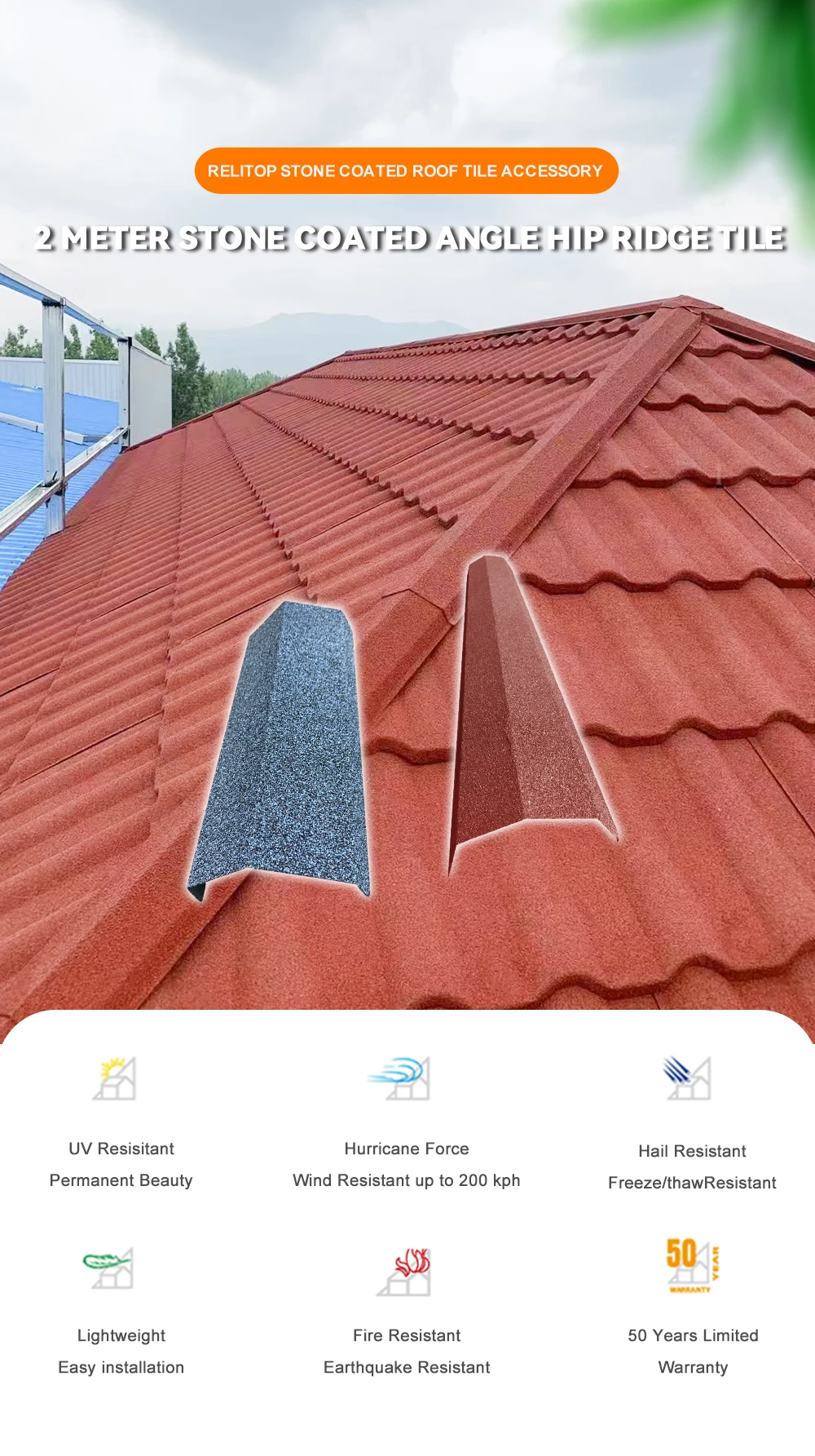 Relitop Stone Coated Metal Roof Tile Accessories - Durable & Stylish