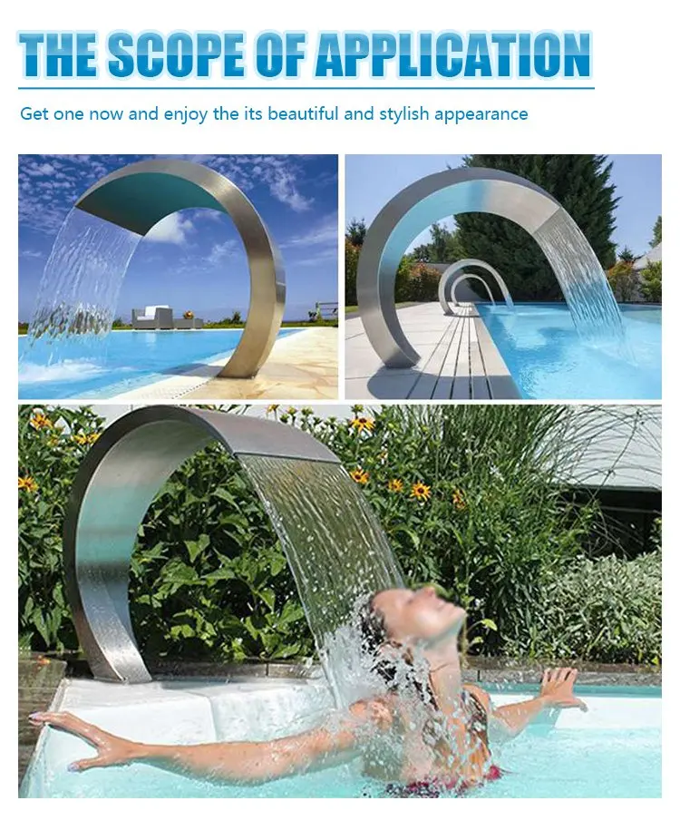 Stainless Steel Swimming Pool Waterfall Swimming Pool Water Blade ...