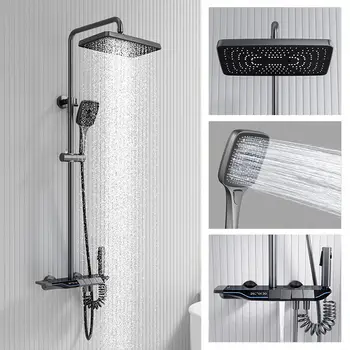 Shower And Toilet Set Pvd Gun Gray All In One Piano Digital Shower ...