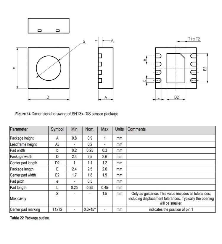 Sensirion Sht30-dis-b2.5ks Fully Calibrated Linearized I2c Interface Consumption Digital ...