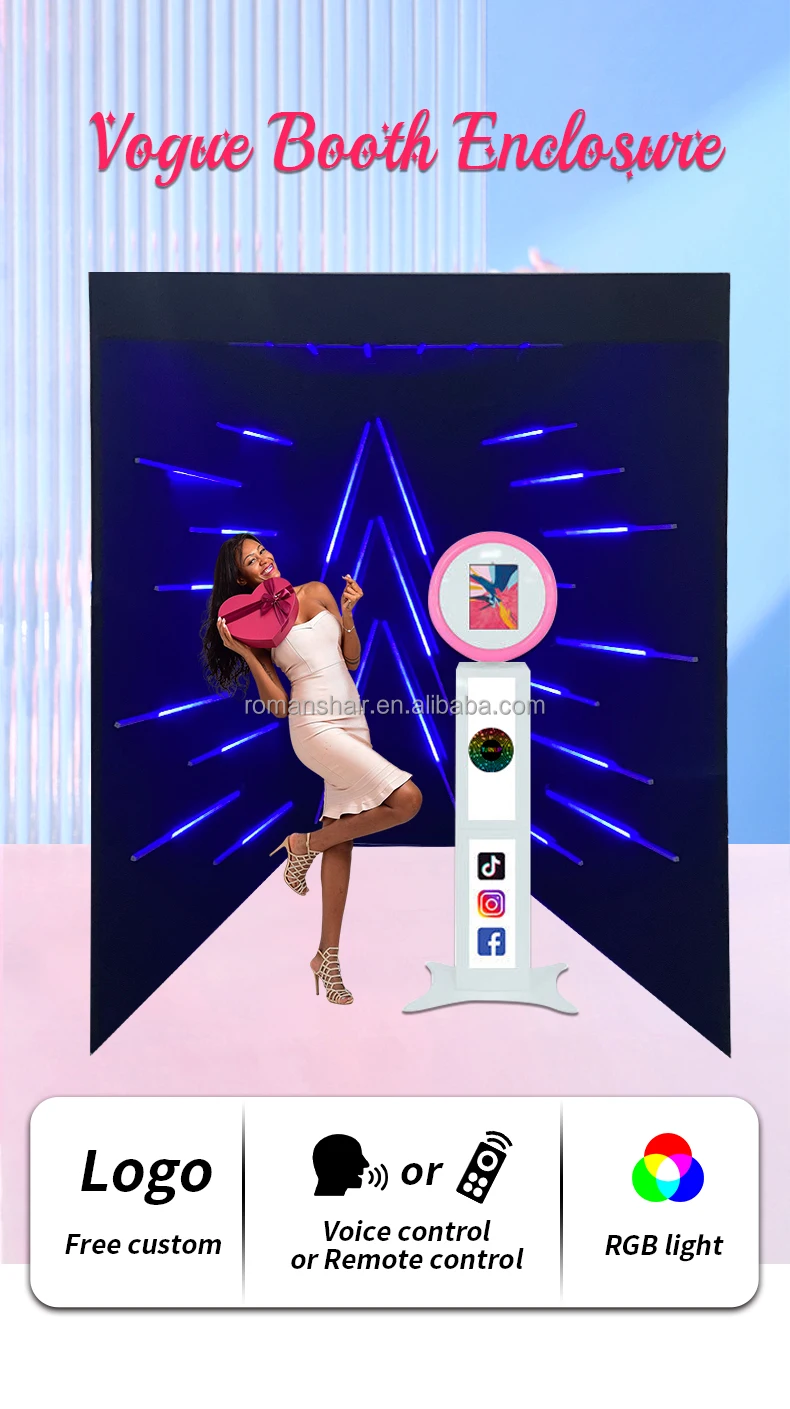 Portable Backdrop Vogue Booth Design Custom Trade Show 360 Photo Booth ...