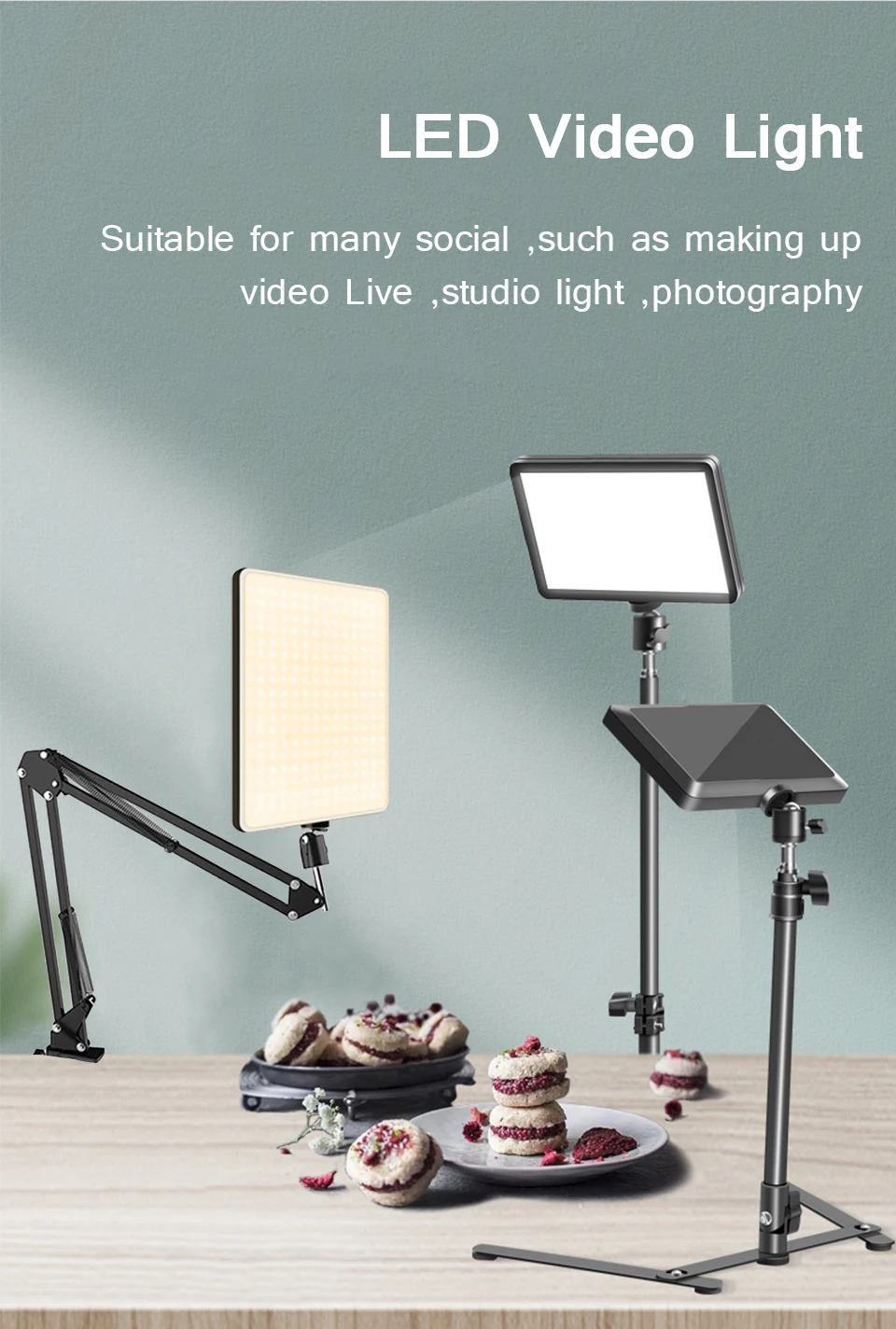 Panel Bi-color 2700k-5700k Photography Lighting Live Stream Photo ...