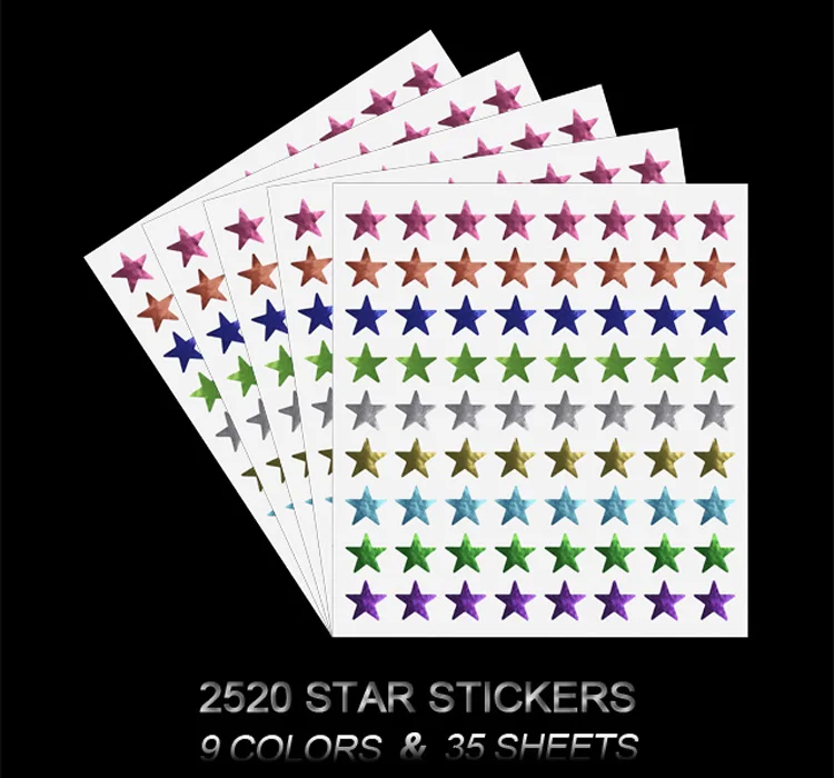 Custom Vinyl Shining Stars Sticker Printing Die Cut Sheet For Kids ...
