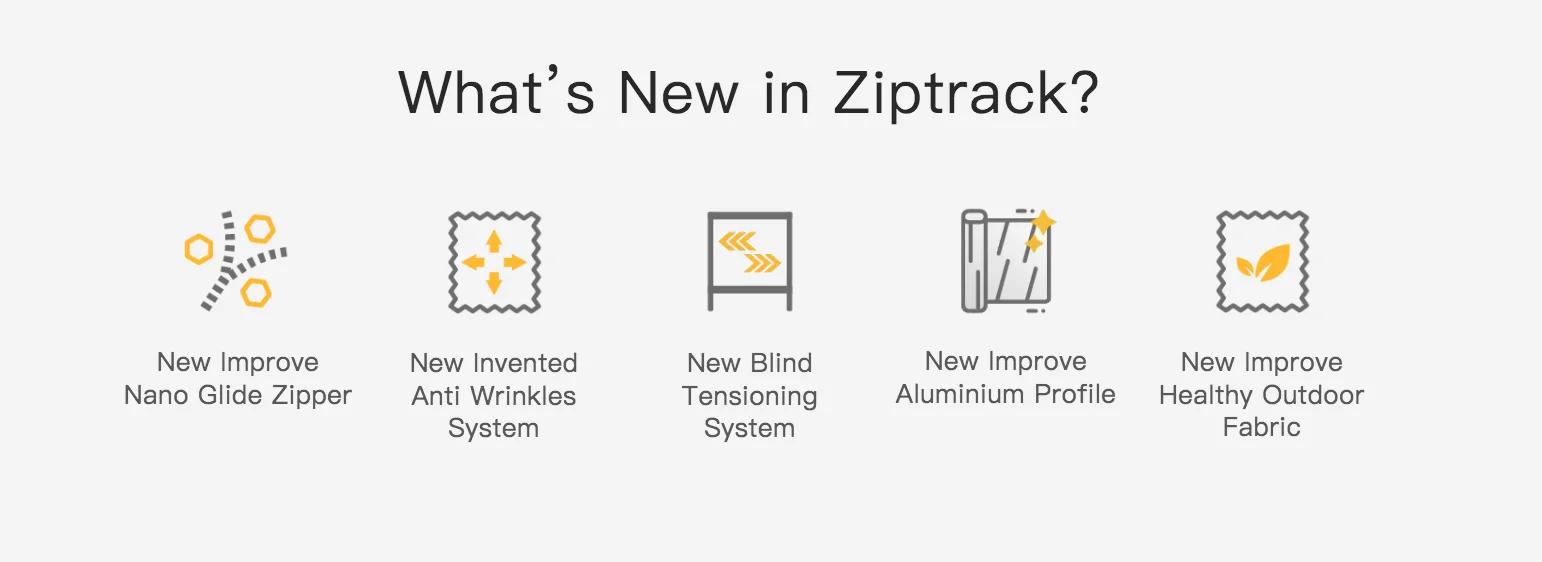 Smart Control Exterior Zip Track Roller Blinds with Pergola