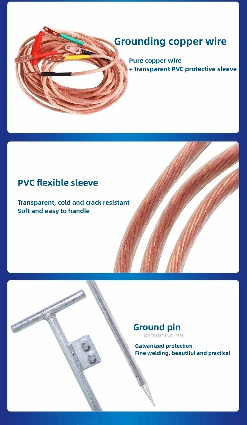 High Voltage Copper Grounding Rod And Earth Rod Clamp Copper Bond Earth ...