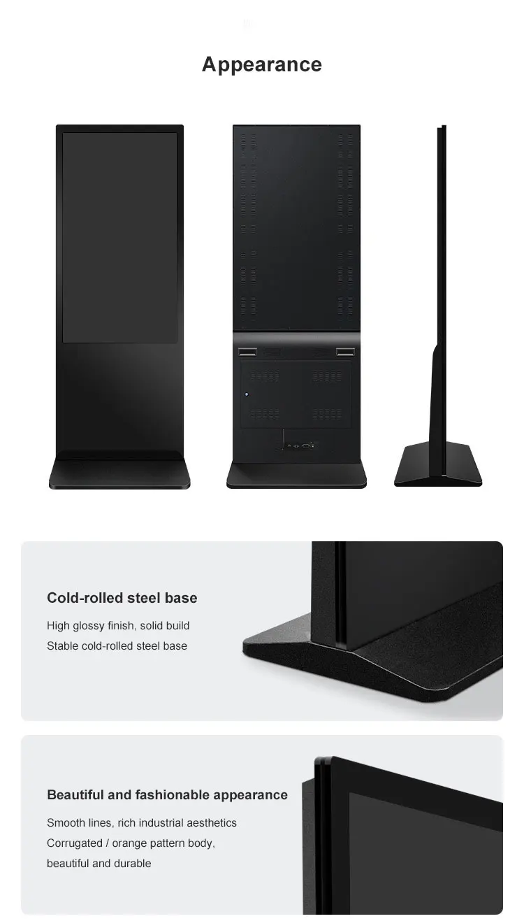 Hd Floor Standing Lcd Panel Mirror Screen Video Advertising Player ...