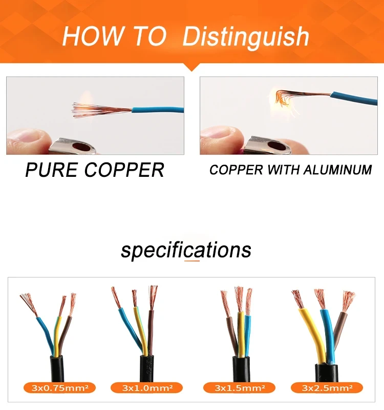 3 Prong C14 Plug EU 220V AC Laptop Power Cord 16A 3 Outlets 1m/1.5m/1 ...