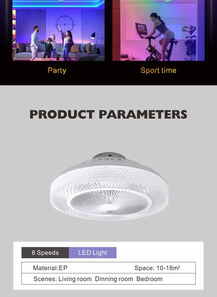 Slynn Smart Rgb Ceiling Fan With Light Dimmable Color Light For Bedroom ...