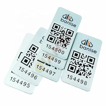 Laser Etched Metal Qr Code Barcode Tags Anodized Aluminium Sticker ...