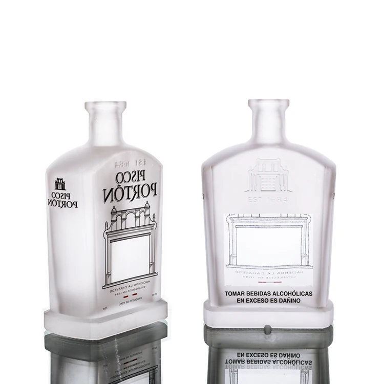 Hot Sale Transparent Square Tequila 750ml Square Mexican Glass Bottle ...