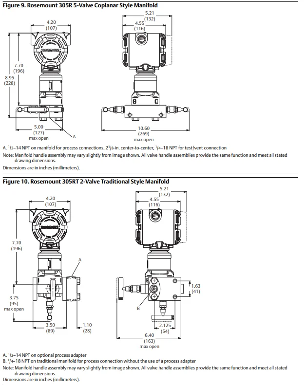 Rosemounte R305 Integral Manifold 0305rc22b11l4sgq15 0305rc22b11b4sg Emerson Rosemounte 305 ...