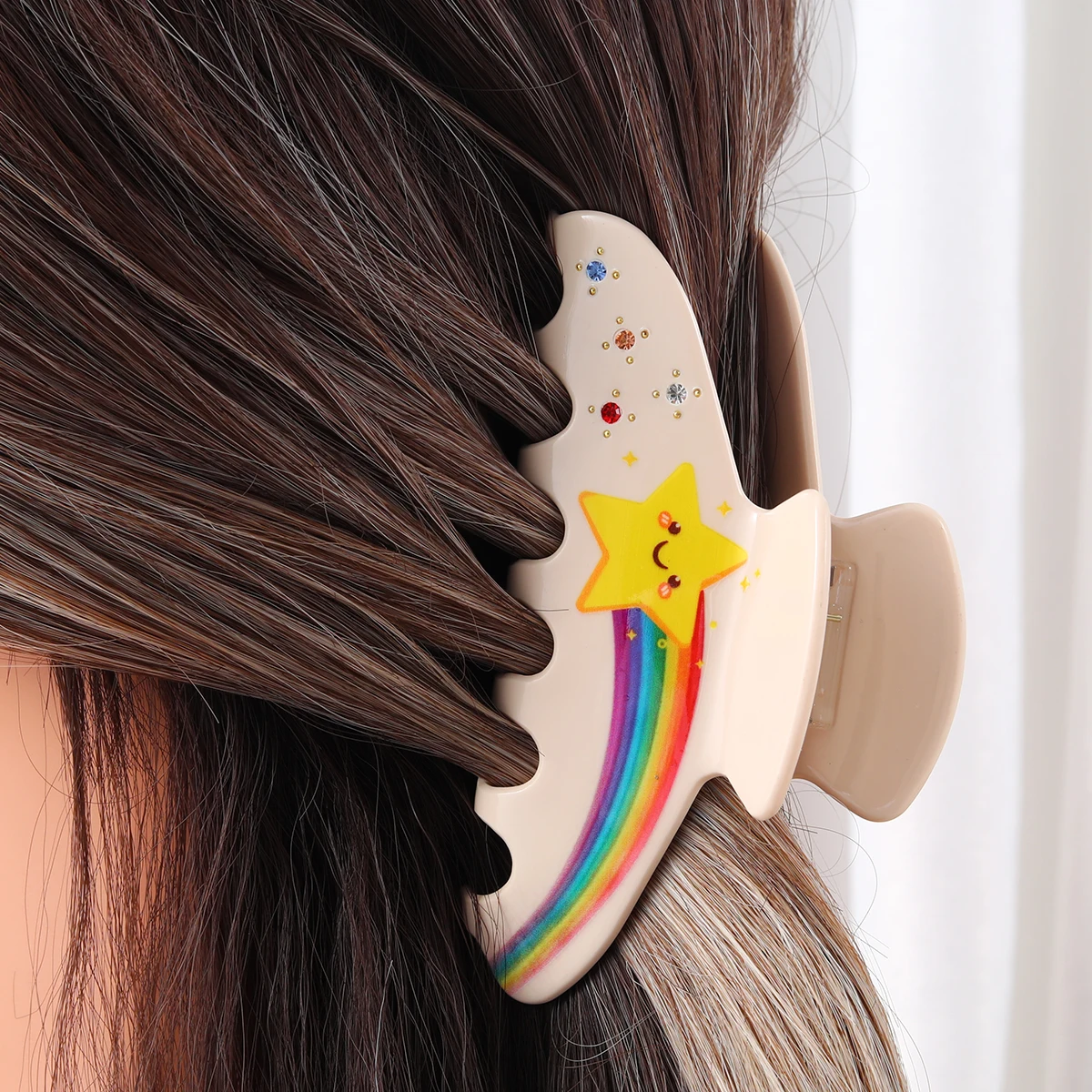 Personalized Acetate Star Claw Clips Rainbow Large Hair Claw Clips For ...