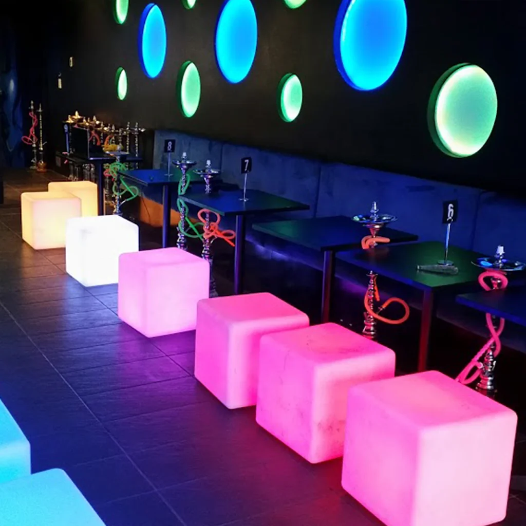 Glowing Cube Chair Furniture Bar Furniture Led Cube Table Glow Cube ...