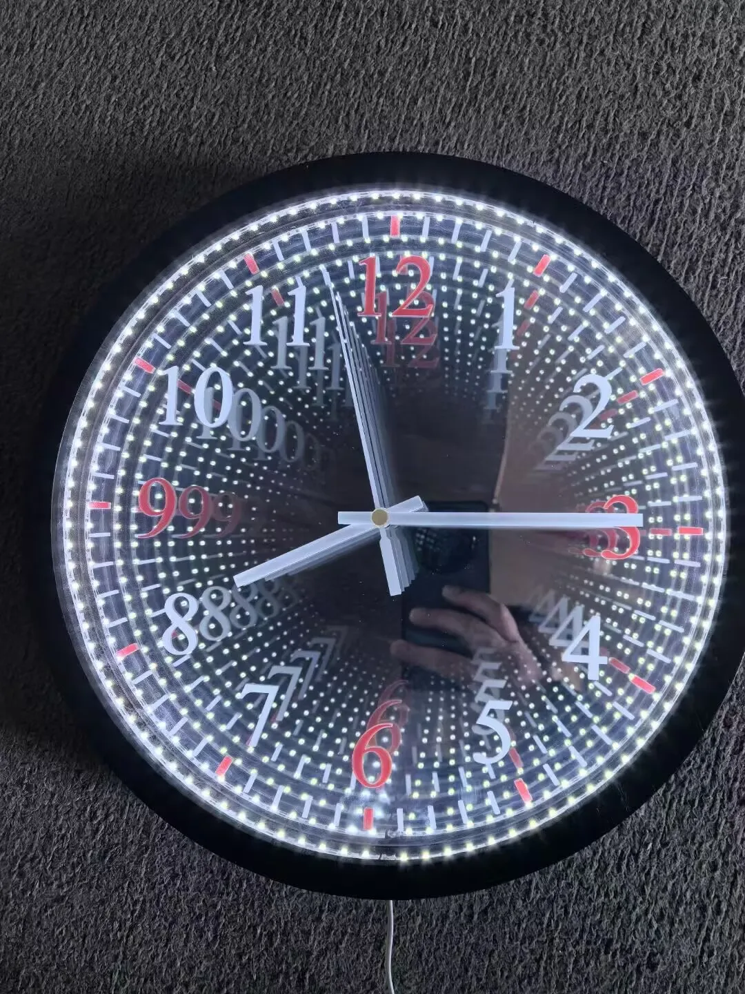 New Wall Decor Infinity Mirror Room Luminous Neon Led Light CLock for ...