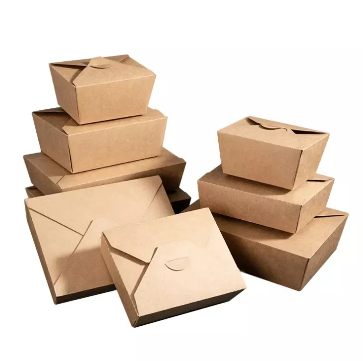 Grosir Dapat Dicetak Kemasan Makanan Sekali Pakai Kertas Kraft Kotak ...