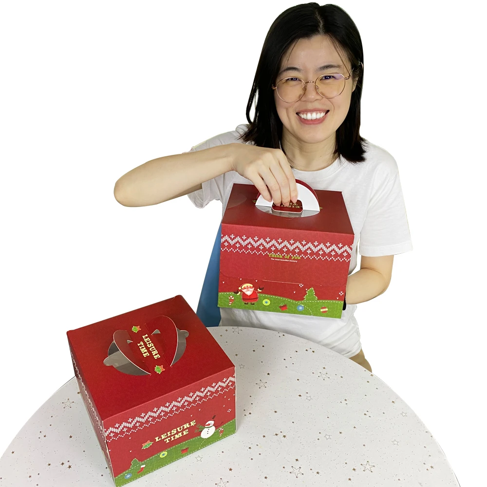 Christmas Window Cake Box Design For Christmas Bakery Cookie Cake ...