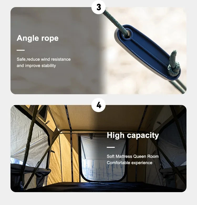 Easy Folding Aluminium Clamshell Car Rooftop Tent Canvas Car Roof Tent ...