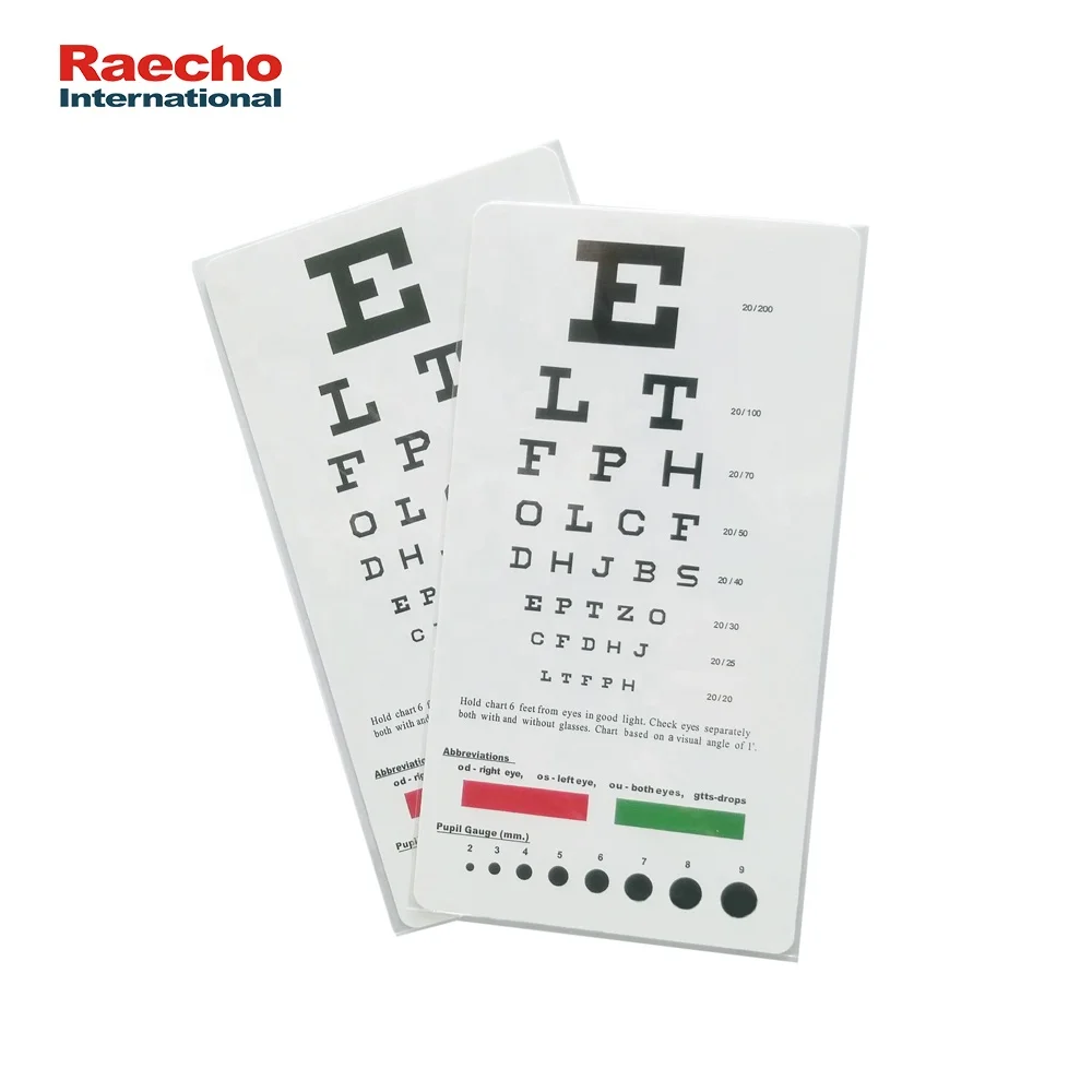 PVC Eye Chart for Vision Testing 5m Distance for Optics Instruments ...