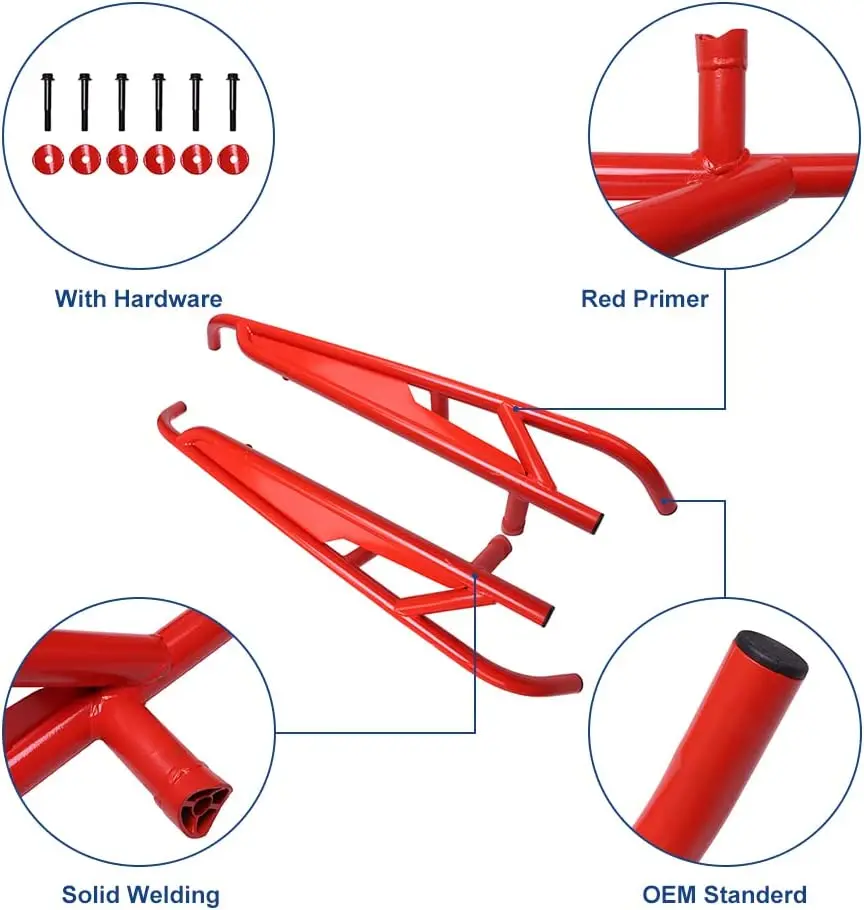 Utv Rock Sliders Red Side Nerf Bars Fit For Can-am Maverick X3/turbo/r ...