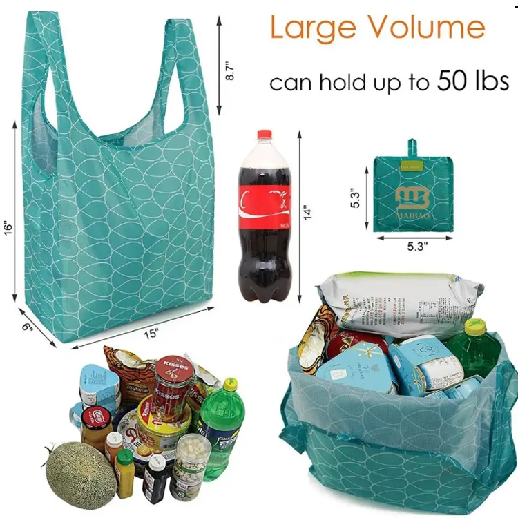 Extra Large Capacity Polyester Shopping Bag Eco-friendly Grocery Bags ...