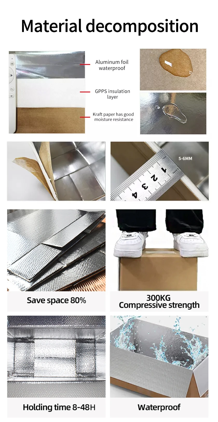 Food Cold Insulated Shipping Packaging Box for Transporting Frozen Food