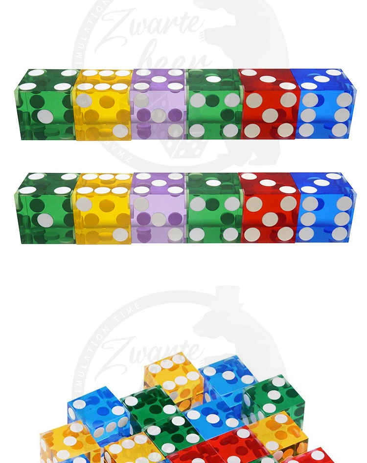 Transparent 19mm Acrylic Custom Dice Polyhedral Dice Casino Precision ...