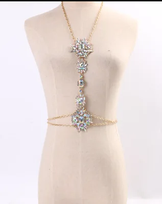 Fashion Exaggerate Body Chain Necklace Luxury Crystal Diamond Body ...