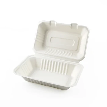 9x9 3-compartment Clamshell Take Out Food Container 100% Compostable ...