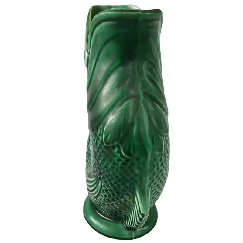 Factory Custom Green Fish Shaped Water Pitcher Gurgle Pot Ceramic ...