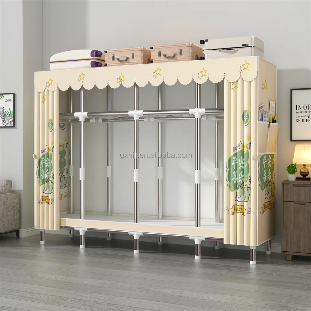Household Movable Coated Steel Wardrobe - Modern & Versatile