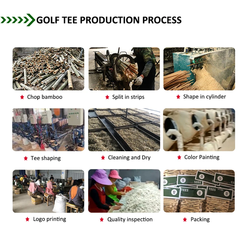 Customized Pack Imprint Wood Bamboo Golf Tee Pegs