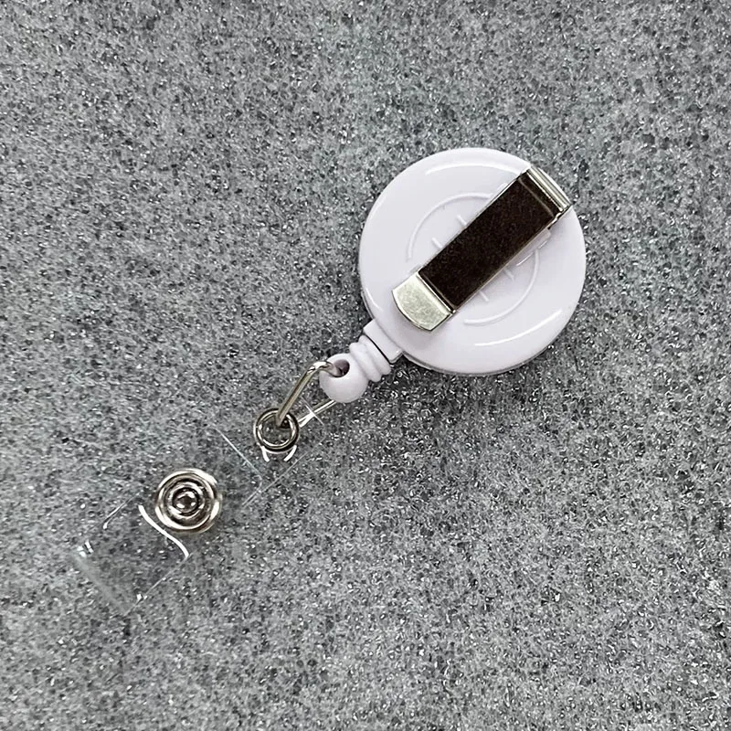 Custom Logo Size White Badge Reel Clips Retractable Badge Holders With ...
