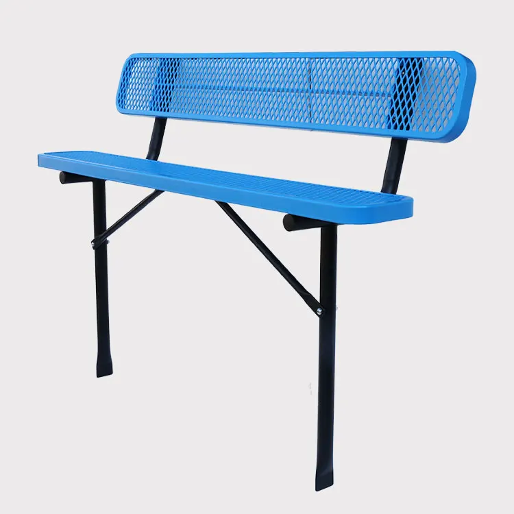 Outdoor Furniture Embedded Steel Leisure Bench Outside Public Park ...