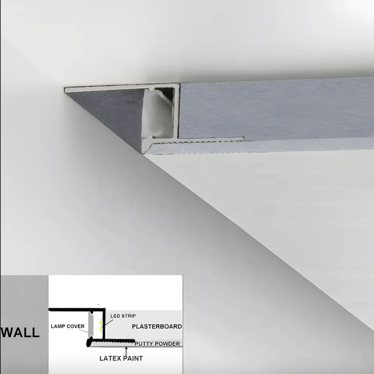 Anodized Aluminium Ceiling LED Linear Light Trim Profile