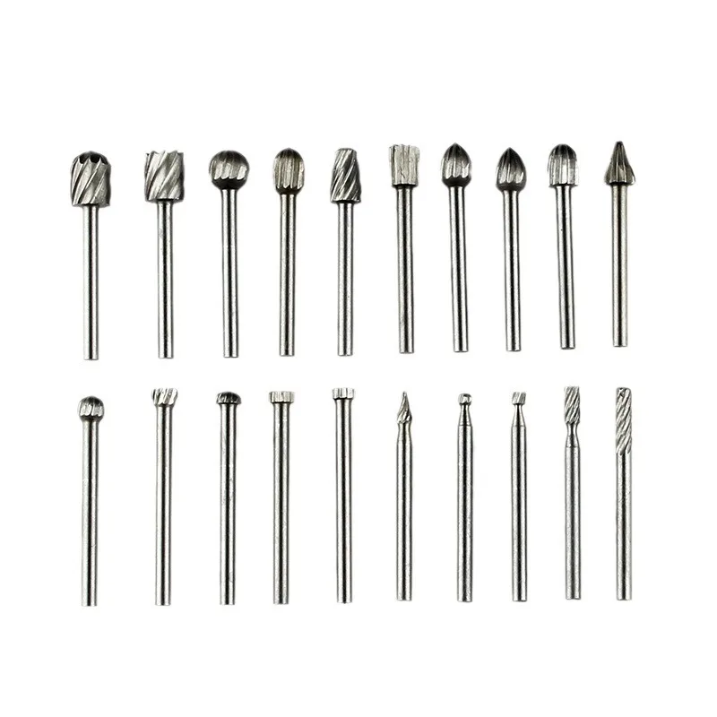 20pcs 3x3mm Tungsten Carbide Burrs Set Shank Double Cut Solid Carbide ...