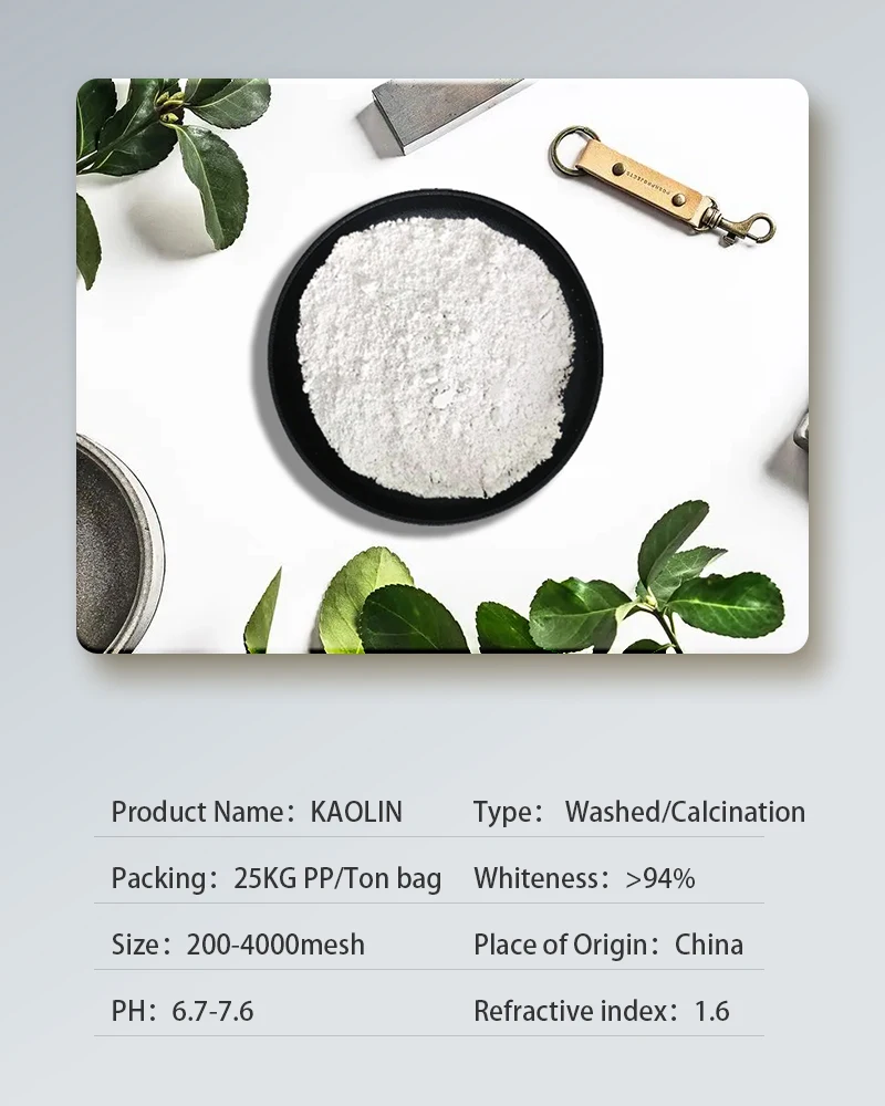 25kg Bags Washed and Calcined Kaolin Clay Powder Price