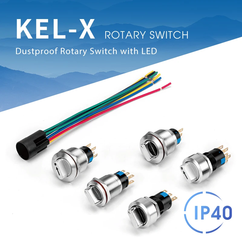 Chinakel 19mm Metal Push Button Switch Knob Switch Rotary Switches ...