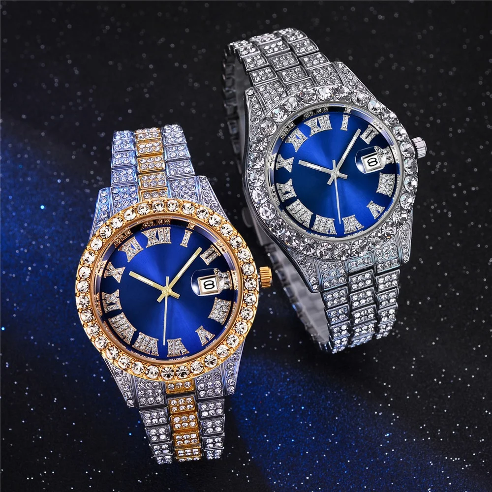 Luxury Custom Bling Hip Hop Fully Iced Out Watches for Men