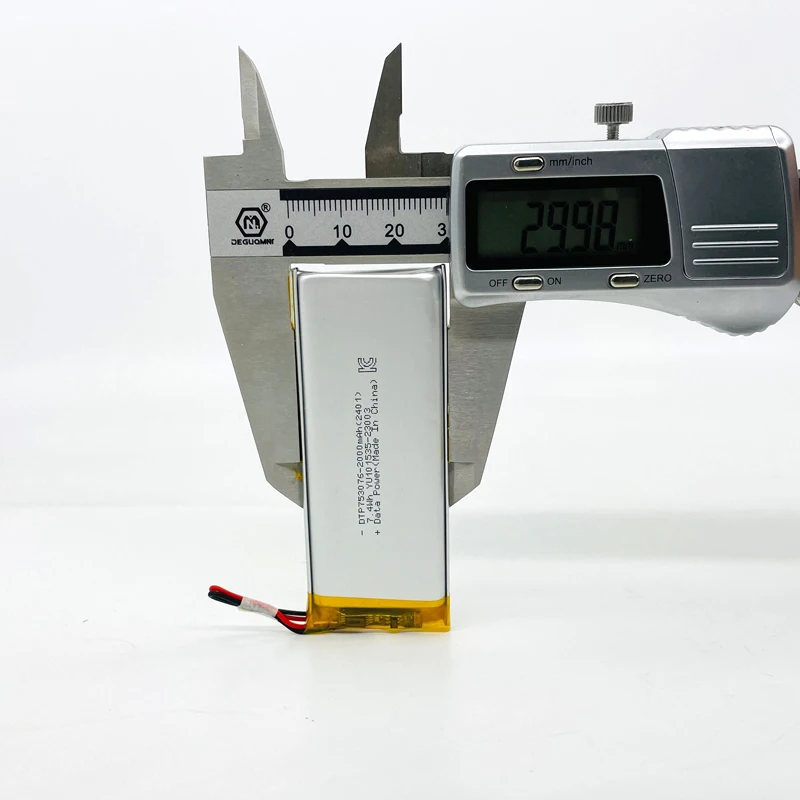 2000mah 753076 Lipo Battery Rechargeable Lithium Ion Batteries 3.7v ...