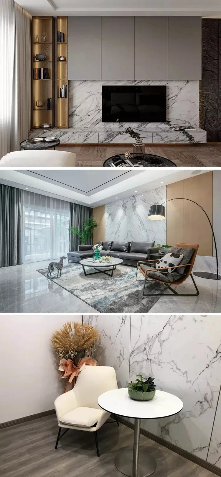 Waterproof Marbled Stone Texture HPL Board Sunmica HPL Slab for Kitchen ...